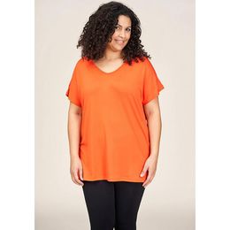 Sandgaard Damen SANDGAARD T-Shirt &raquo;Asmsterdam&laquo; Sommershirt in Unifarbe orange 38