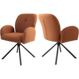 Tom Tailor HOME Armlehnstuhl &raquo;PEBBLE ARMCHAIR&laquo; (Set) 2 Stk.Esszimmerstuhl, mit Armlehnen, 4-Fu&szlig;gestell, 140 kg belastbar, drehbar schwarz Metall, 