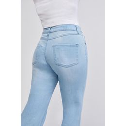 5-Pocket-Jeans WONDERJEANS "Relaxed Straight", Damen, Gr. 46, L&auml;nge 30, sun blau, Denim/Jeans, Obermaterial: 88% Baumwolle, 10% Polyester, 2% Elasthan, straight fit, Jeans 5-Pocket-Jeans, Cool, modern und vielseitig zu stylen