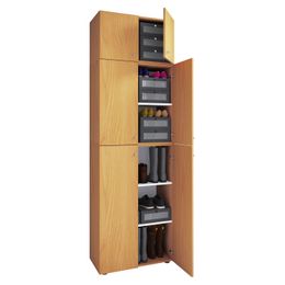 Schuhschrank Vcm "XXL Schuhschrank Kleiderschrank Schrank Lona 5f A", braun (buche), B:70cm T:39cm, Obermaterial: 100% Holz Wood., Schr&auml;nke, Schuhschrank