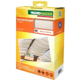 Windhager Sonnensegel f&uuml;r Seilspannmarkise, inklusive Laufhaken, 4,2x1,4 m wei&szlig; Polyester