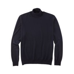 Rollkragenpullover OLYMP "OLYMP Strick Casual", Herren, Gr. S, blau (marine), Strick, Obermaterial: 100% Schurwolle, regular fit, Strickb&uuml;ndchen, Pullover Rollkragenpullover