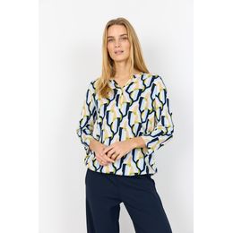 Shirtbluse soyaconcept "SC-FELICITY AOP 534", Damen, Gr. M, windsurfer combi, Web, Obermaterial: 50% Baumwolle, 50% Viskose, gemustert, normal, V-Ausschnitt, Blusen Shirtbluse