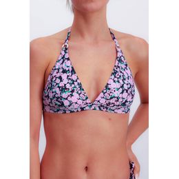 JOOP! Triangel-Bikini-Top JOOP "FLEUR", Damen, Gr. 34, Cup A, pink (pink aop), Microfaser, Obermaterial: 83% Polyamid, 17% Elasthan, Bikini-Oberteile Triangel-Bikini-Top, Flower-Print