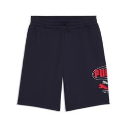 Trainingsshorts Puma "ESS LOGO LAB STORY 1 SHORTS 10&rsquo;&rsquo; TR", Herren, Gr. XXL, N-Gr, new navy, Sweatware, Obermaterial: 68% Baumwolle, 32% Polyester, bedruckt, regular fit ca. Mitte Knie, Hosen Trainingsshorts, Regular Fit, sportlicher Stil, mit Eingrifftaschen