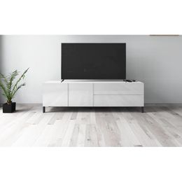 borchardt M&ouml;bel borchardt M&ouml;bel Lowboard &raquo;Sophia, TV-Schrank Breite 152 cm&laquo; Metallf&uuml;&szlig;e, grifflose Optik wei&szlig; Holzwerkstoff