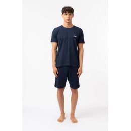 Schlafanzug Fila "MAN JERSEY PYJAMAS", Herren, Gr. S, navy, Web, Obermaterial: 100% Baumwolle, bequem kurz, Rundhals, Homewear-Sets Schlafanzug, T-Shirt und kurze Hose mit Gummizug