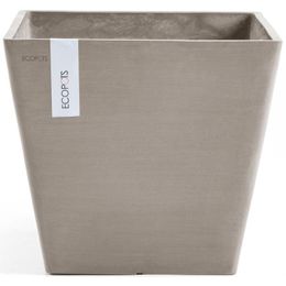 Ecopots Blumentopf &raquo;ROTTERDAM Taupe&laquo; BxTxH: 50x50x44 cm grau Kunststoff