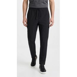 Cargohose BOSS Green "T Urbanex-CargoLight", Herren, Gr. 52, N-Gr, schwarz (schwarz001), Web, Obermaterial: 100% Elastomultiester, unifarben, gerade, unten schmal lang, Hosen Cargohose, mit elastischem Bund und Kordelzug Cargohose Sweatpants Stretchhose