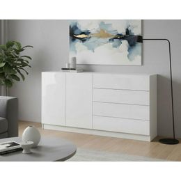 borchardt M&ouml;bel borchardt M&ouml;bel Sideboard &raquo;Vaasa, Kommode mit 2 T&uuml;ren und 4 Schubk&auml;sten auf Kugelf&uuml;hrungen&laquo; wei&szlig; Holzwerkstoff