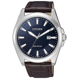 Citizen Damen Solaruhr Armbanduhr, Herrenuhr, Datum, Saphirglas, Lederarmband braun