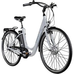 agon Unisex agon &raquo;Aurora&laquo; 3 Gang Nabenschaltung Frontmotor 250 W Pedelec, Elektrofahrrad f&uuml;r Damen u. Herren grau
