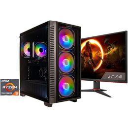 Captiva Gaming-PC-Komplettsystem &raquo;Advanced Gaming R94-866 TFT Bundle&laquo; 27 &prime;&prime; AMD Ryzen 5 GeForce RTX 5060 Ti 32 GB RAM 1.000 GB SSD Windows 11 Home 64-