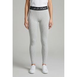 Calvin Klein Damen Leggings breiter Logobund, weich, elastisch, Cotton-Mix grau L, N-Gr
