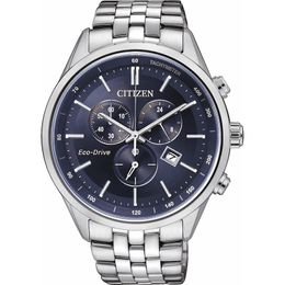 Citizen Herren Chronograph Armbanduhr, Herrenuhr, Solar, Stoppfunktion, Edelstahlarmband silber
