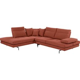 Calia italia Ecksofa &raquo;Toby Wing, B/T: 288/232 cm, Designsofa, Premium Sitzkomfort, L-Form&laquo; Sitztiefenverstellung, wahlw. mit Kissen-Set,F&uuml;&szlig;e schwarz 