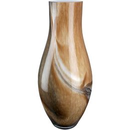 Gilde Tischvase &raquo;Draga, H&ouml;he ca. 40 cm&laquo; dekorative Vase aus Glas, Blumenvase braun Glas