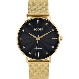 JOOP! Damen JOOP! Quarzuhr Armbanduhr, Damenuhr, Edelstahlarmband, analog, Diamant gold