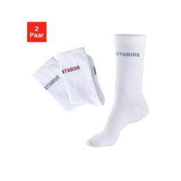 Copenhagen Studios Damen Tennissocken Packung, 2 Stk. tlg. ohne Frottee wei&szlig; 35-38
