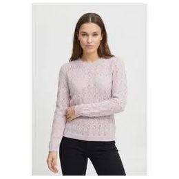 Rundhalspullover Vila "VILOWEN L/S POINTELLE KNIT TOP/PB", Damen, Gr. XL, cherry blossom, Strick, Obermaterial: 90% Baumwolle, 10% Nylon, unifarben, normal, Rundhals, Pullover Rundhalspullover