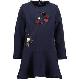 Blue Seven M&auml;dchen Sweatkleid mit tollem Frontmotiv mit Wechselpailletten und T&uuml;llapplikation blau 92, N-Gr