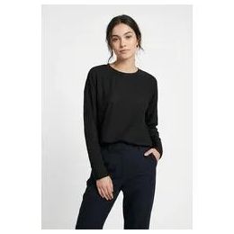 Langarmshirt Only "ONLSMILLA LIFE L/S TOP JRS", Damen, Gr. XL, schwarz, Jersey, Obermaterial: 95% Polyester, 5% Elasthan, unifarben, regular fit Po-bedeckend, Rundhals, Shirts Langarmshirt