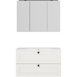 Nobilia Badm&ouml;bel-Set &raquo;Cascada&laquo; Set, mit Waschbecken, inkl. Spiegelschrank mit Beleuchtung, 2 Stk. tlg.