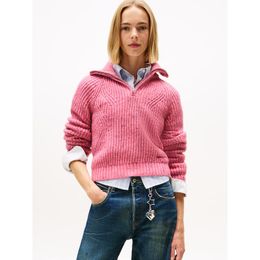 Tommy Jeans Damen Troyer &raquo;TJW NEP 1/4 ZIP SWEATER&laquo; rosa XL (42)