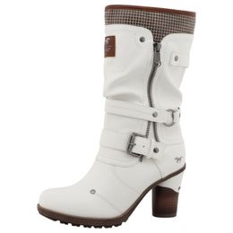 Mustang Shoes Damen Winterstiefel &raquo;Palma&laquo; Kurzstiefel, Winterstiefel mit w&auml;rmendem Textifutter wei&szlig; 38, Normalschaft