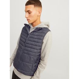 Jack & Jones Jack & Jones Herren Steppweste &raquo;JJESTATE Praktische Weste mit Beutel, ideal f&uuml;r unterwegs&laquo; unifarben, modisch, regular fit, Polyester grau XS