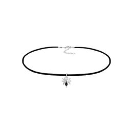 Elli Damen Collier &raquo;Spinne Zirkonia Schwarz Satin 925 Sterling Silber&laquo; silber