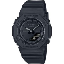 Casio G-Shock Damen Casio G-SHOCK Chronograph Quarzuhr, Armbanduhr, Damenuhr, Herrenuhr, Stoppfunktion, Resinband schwarz