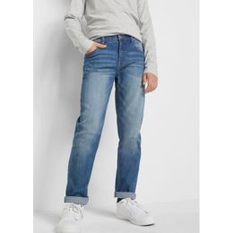 bonprix Kinder bonprix Slim-fit-Jeans mit verstellbarem Bund, 5-Pocket-Stil, aus Stretch-Material blau 146, N-Gr