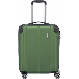 Travelite Herren Travelite Hartschalen-Trolley &raquo;CITY Reisekoffer Hartschale&laquo; 40 l 4 Rollen mit TSA-Schloss, 4 Rollen, robustes ABS Reisegep&auml;ck gr&uuml;n