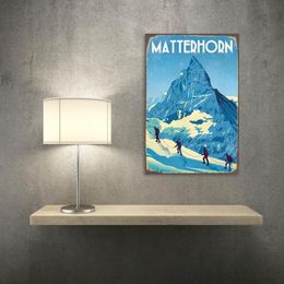 queence Metallbild &raquo;Matterhorn II&laquo; Berge & Alpenbilder 1 Stk. tlg. Stahlschilder wei&szlig; Metall, Stahl