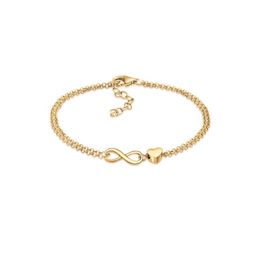 Elli Damen Armband &raquo;Herz Unendlichkeit Infinity 925 Silber&laquo; gold