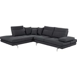 Calia italia Ecksofa &raquo;Toby Wing, B/T: 288/232 cm, Designsofa mit hohem Sitzkomfort, L-Form&laquo; Sitztiefenverstell.,wahlw. mit Kissen-Set, F&uuml;&szlig;e chrom 