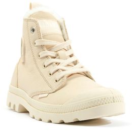 Winterboots Palladium "PAMPA HI ZIP WL W", Damen, Gr. 39,5, beige (puder), Nubukleder, unifarben, Schuhe Winterboots, Winterschuhe, Schn&uuml;rboots, Winterstiefel, Snowboots, gef&uuml;ttert