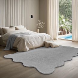 the carpet Teppich &raquo;Relax Scallop kuschelig & Super Soft,&laquo; wellenf&ouml;rmig Anti-Rutsch Unterseite, Waschbar bis 30 Grad, Felloptik Polyester
