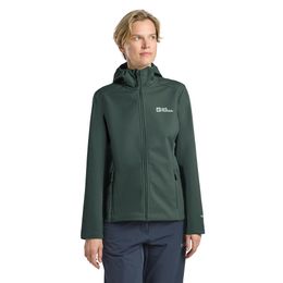 Softshelljacke Jack Wolfskin "BORNBERG HOODY W", Damen, Gr. XXL (48), sago palm, Softshell, Obermaterial: 100% Polyester. Futter: 100% Polyester, unifarben, Basic h&uuml;ftbedeckend, Jacken Softshelljacke, f&uuml;r vielseitige Outdoor-Aktivit&auml;ten, mit fester Kapuze, atmungsaktiv