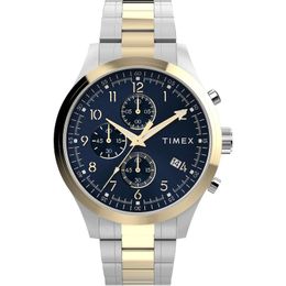 Timex Herren Chronograph &raquo;DRESS CHRONO&laquo; Quarzuhr, Armbanduhr, Herrenuhr,Edelstahlarmband,Stoppfunktion,Tag gold