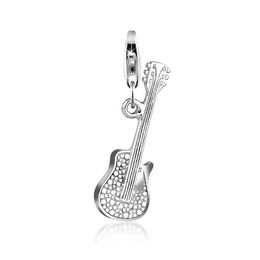NENALINA Damen Charm-Einh&auml;nger &raquo;Gitarren-Anh&auml;nger Musik Instrument Song 925 Silber&laquo; silber