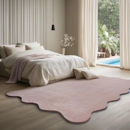 the carpet Teppich &raquo;Relax Scallop kuschelig & Super Soft,&laquo; wellenf&ouml;rmig Anti-Rutsch Unterseite, Waschbar bis 30 Grad, Felloptik Polyester