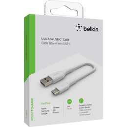 Belkin Smartphone-Kabel &raquo;USB-C/USB-A Kabel PVC, 15cm&laquo; USB Typ A USB-C 15 cm wei&szlig; BoostCharge