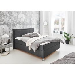 Home Affaire Boxbett &raquo;Fergus inkl. Bettkasten und Topper, Breite 120cm&laquo; mit Metallfu&szlig; in Chromoptik Stoffbezug Nordic (100% Polyester)