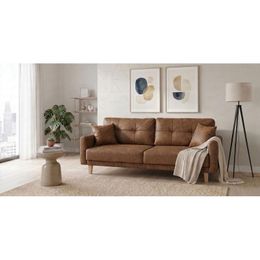 Home Affaire 3-Sitzer &raquo;TRIPLO optionale Schlafsofa mit Bettkasten, Ma&szlig;e B/T/H: 215/100/89 cm&laquo; Wahlweise Bettfunktion - Liegefl&auml;che 145x191 cm, R&uuml;cken-