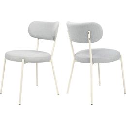 Tom Tailor HOME 4-Fu&szlig;stuhl &raquo;SOFT PAD CHAIR&laquo; (Set) 2 Stk.Esszimmerstuhl, 4-Fu&szlig;gestell, mit R&uuml;ckenausschnitt silber Metall, Stoff