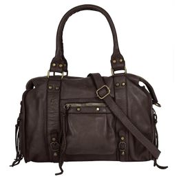 Samantha Look Damen Shopper echt Leder, Made in Italy braun