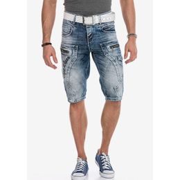 Cipo & Baxx Cipo & Baxx Herren Caprijeans mit Logo Stickerei blau 36, N-Gr