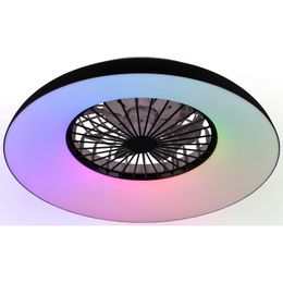 REALITY LEUCHTEN LED Deckenleuchte &raquo;SVAERHOLT mit Ventilator, gro&szlig;er Deckenventilator &Oslash; 60cm mit RGB Licht&laquo; LED-Board 1 Stk. RGB warmwei&szlig; - kaltwei&szlig; 5